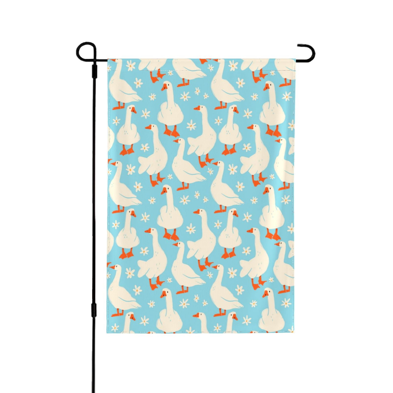 Wukai White Geese and Flower Garden Flags Double Sided Welcome Garden ...