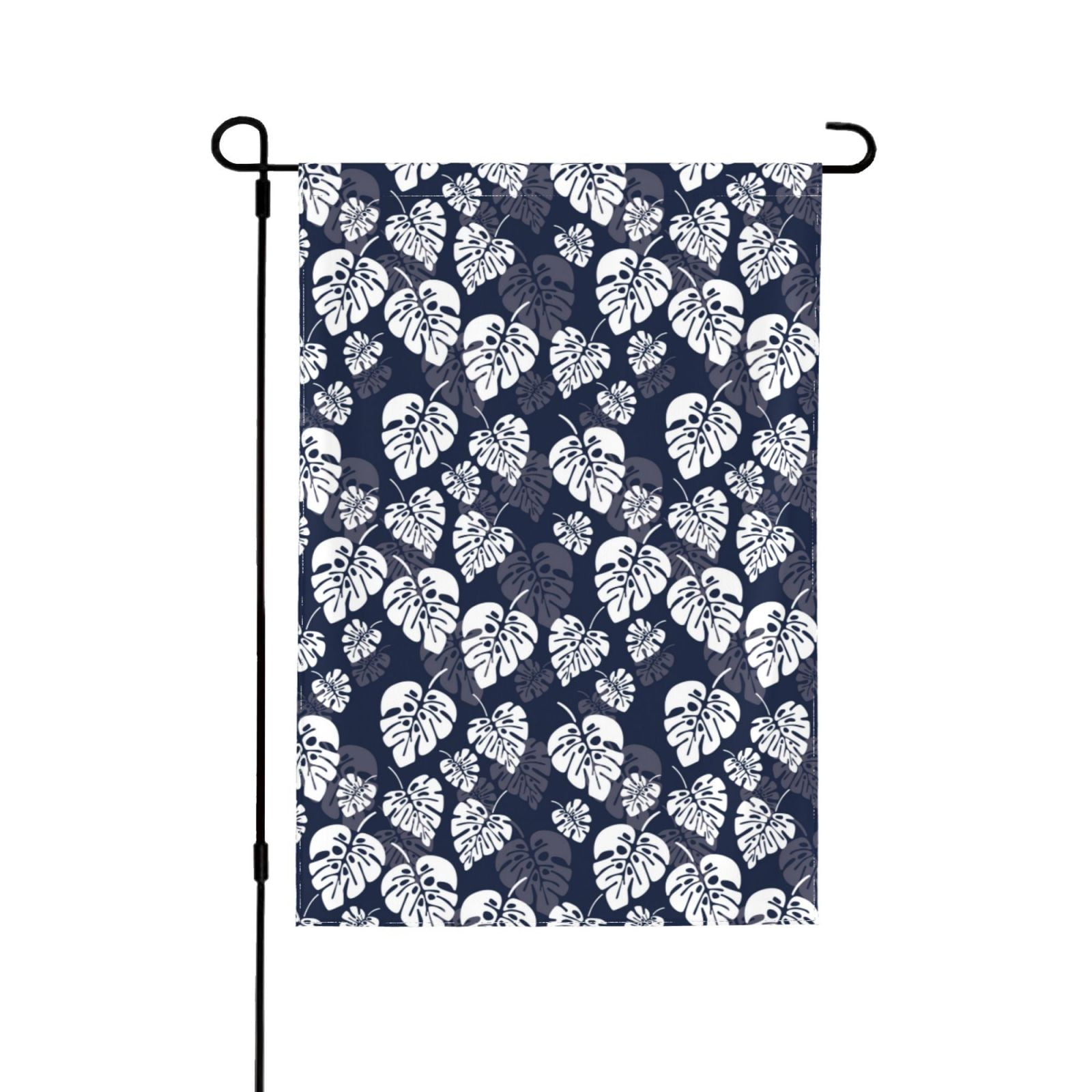 Wukai White Leaves Garden Flags Double Sided Welcome Garden Yard House Flags Outside Outdoor ...