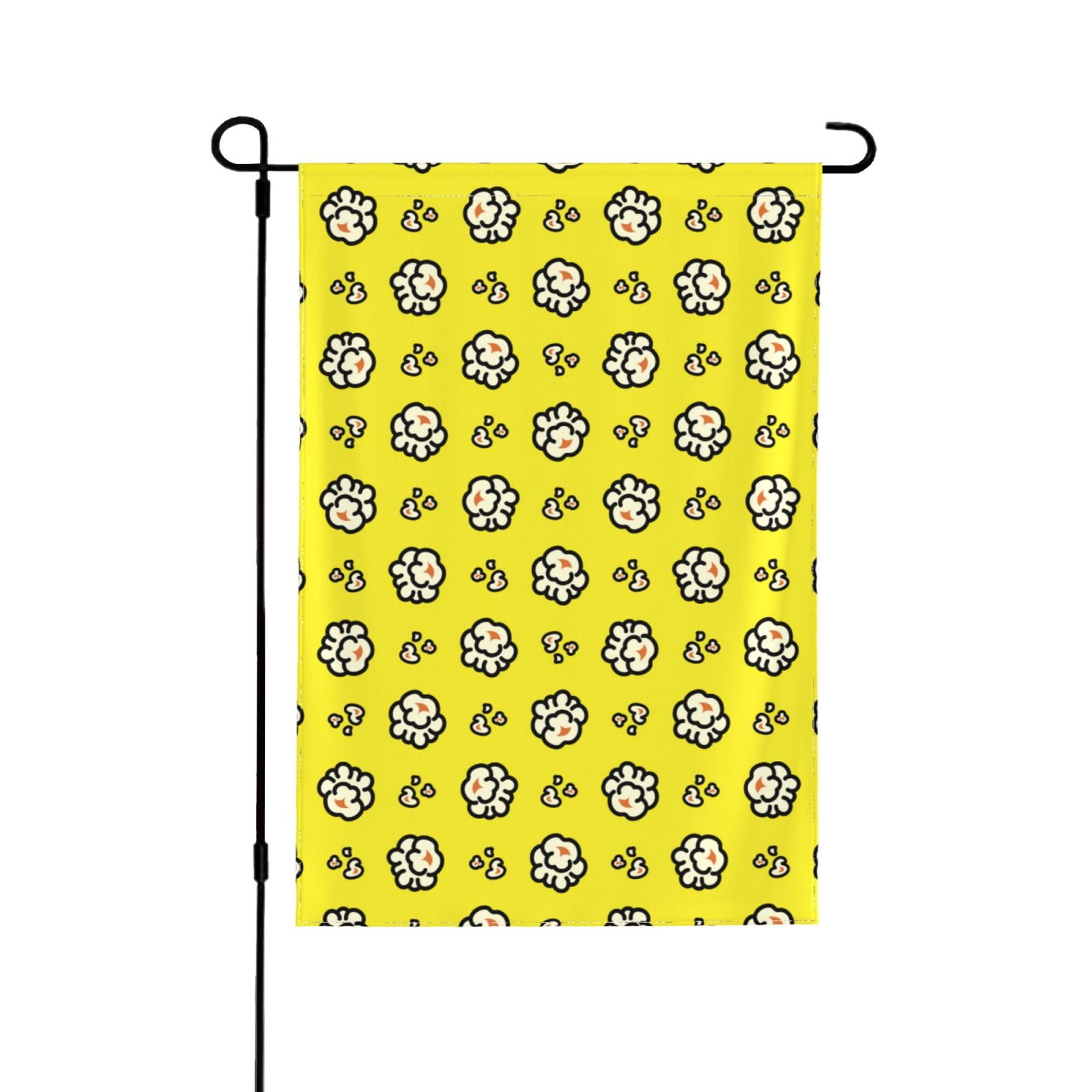 Wukai White Popcorn Garden Flags Double Sided Welcome Garden Yard House Flags Outside Outdoor ...