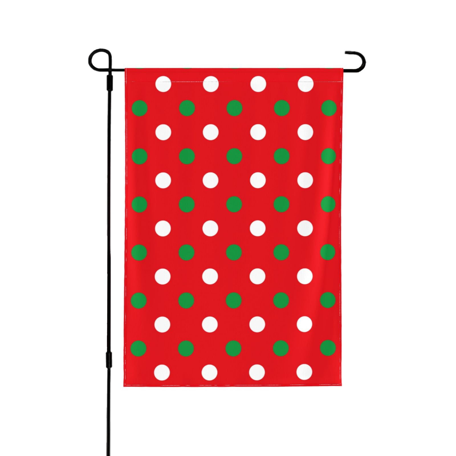 Wukai White and Green Polka Dot Garden Flags Double Sided Welcome ...