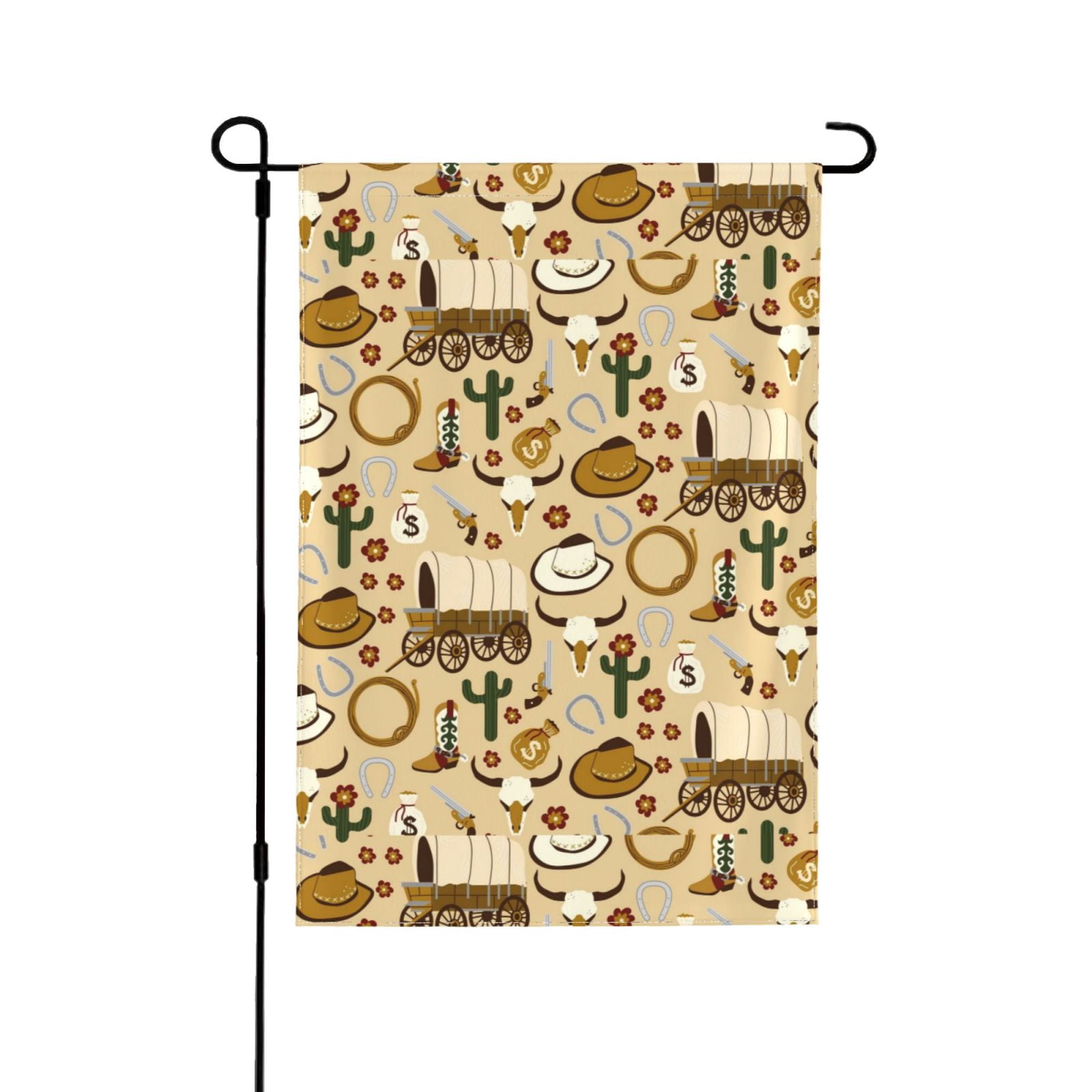 Wukai Wild West Cowboy Garden Flags Double Sided Welcome Garden Yard ...