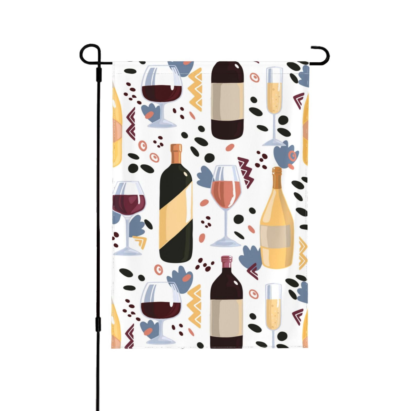 Wukai Wine Bottles Glasses Garden Flags Double Sided Welcome Garden ...