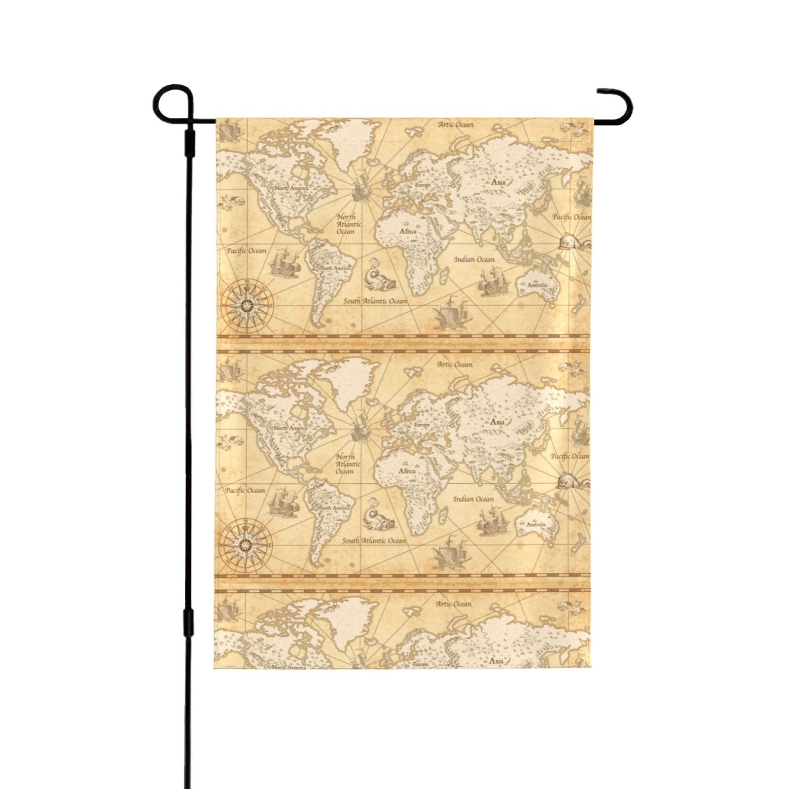 Wukai World Map Garden Flags Double Sided Welcome Garden Yard House ...