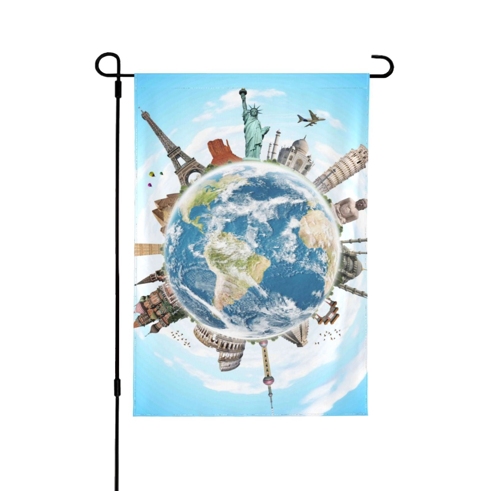 Wukai World Travel Garden Flags Double Sided Welcome Garden Yard House ...