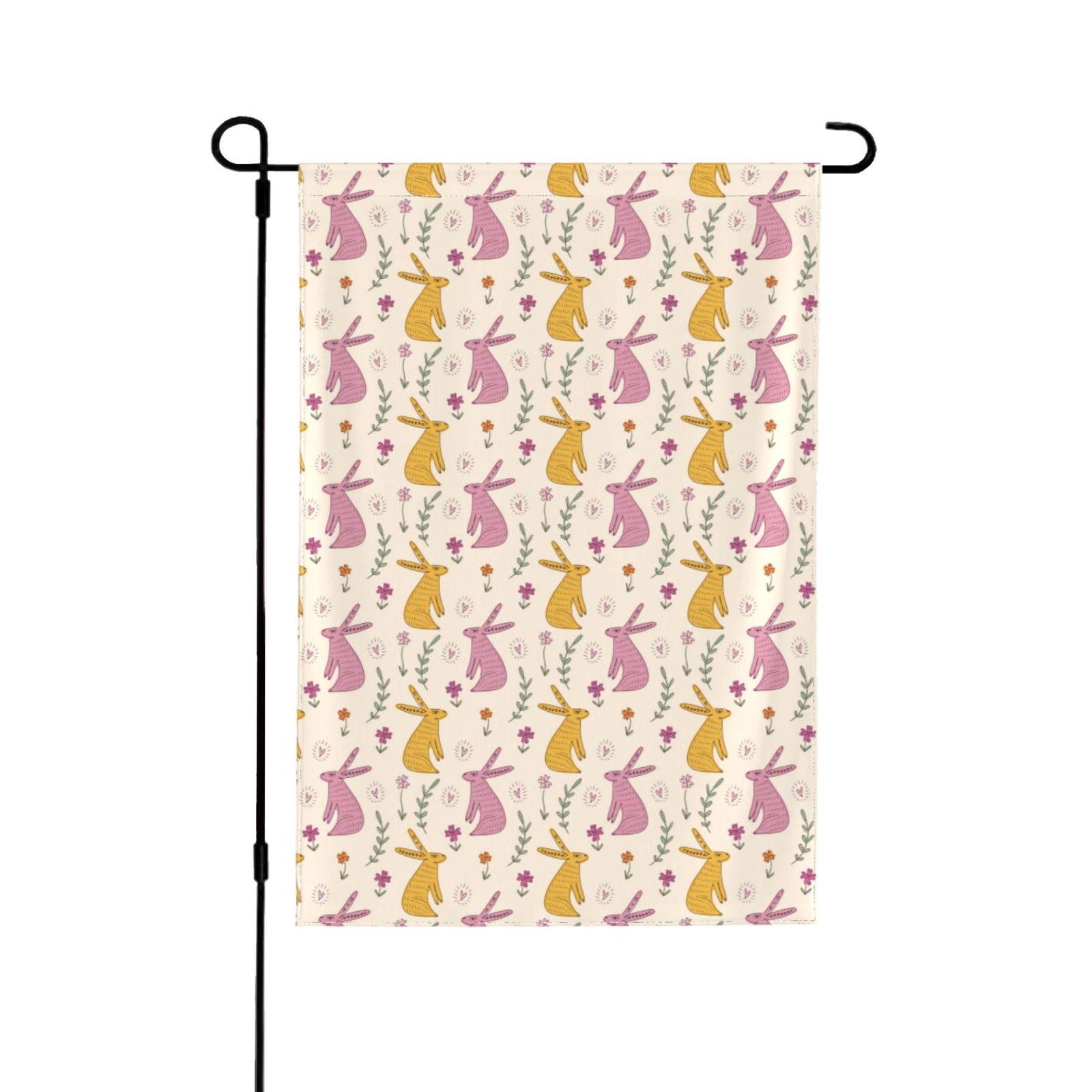 Wukai Yellow Pueple Rabbit Garden Flags Double Sided Welcome Garden ...