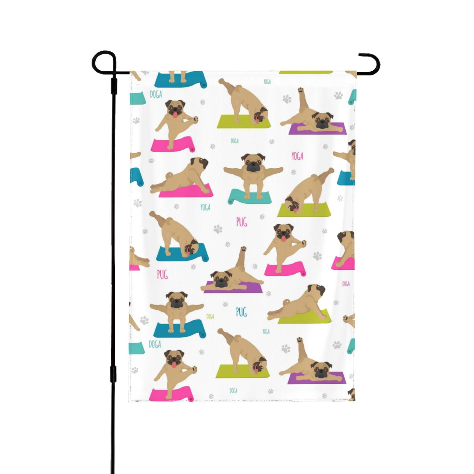 Wukai Yoga Dogs Poses Garden Flags Double Sided Welcome Garden Yard ...