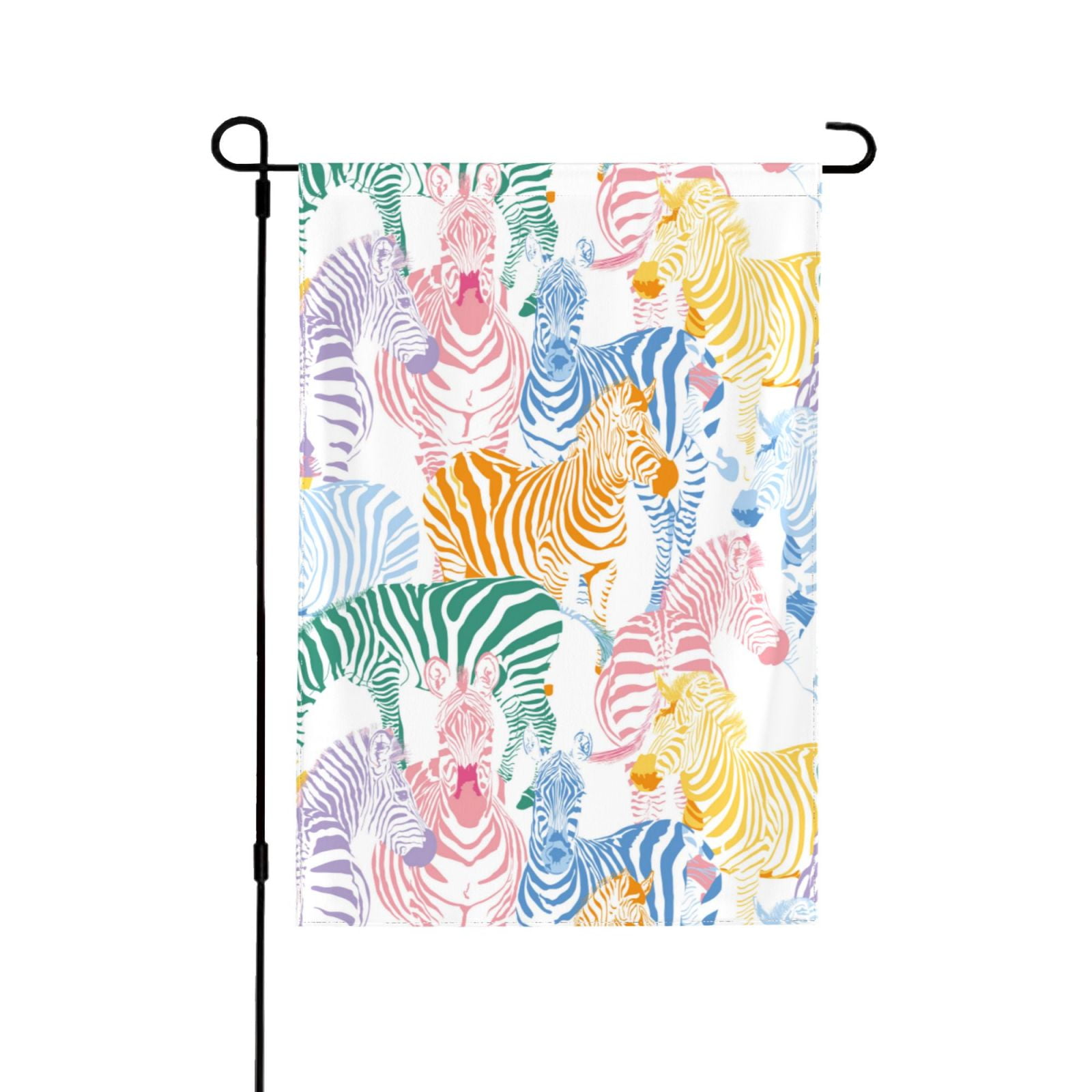 Wukai Zebra Colourful Garden Flags Double Sided Welcome Garden Yard ...