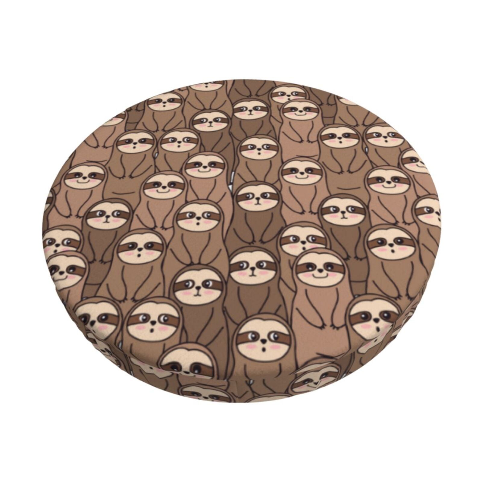 Wukai brown sloth family Bar Chair Covers,Barstool Covers Round ...