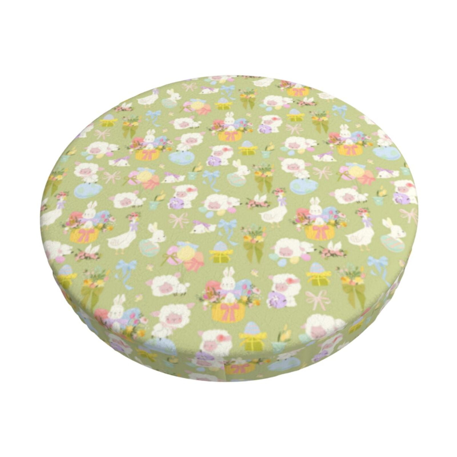 Wukai happy Easter Bar Chair Covers,Barstool Covers Round, Stretch ...