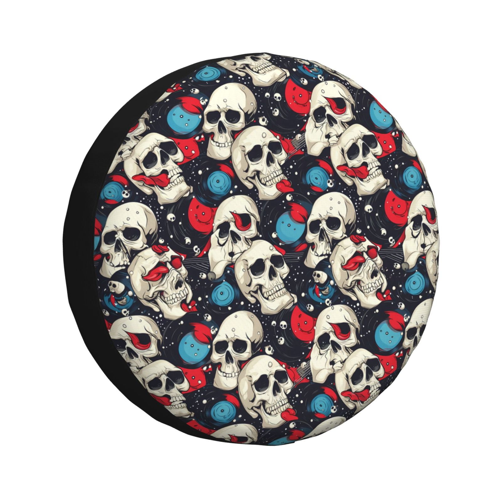 Wukai rock record Skull artist Print Spare Tire Cover for RV Trailer ...