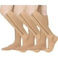 Wukang 3 Pairs Zipper Compression Socks 15-20 mmHg, Closed Toe ...