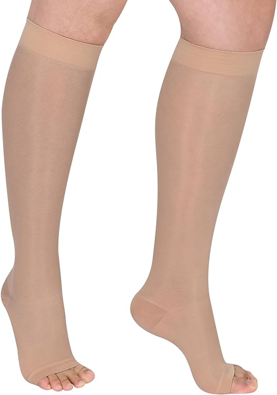 Truform Women's Stockings, Thigh High, Sheer: 15-20 mmHg, Nude, Medium ...