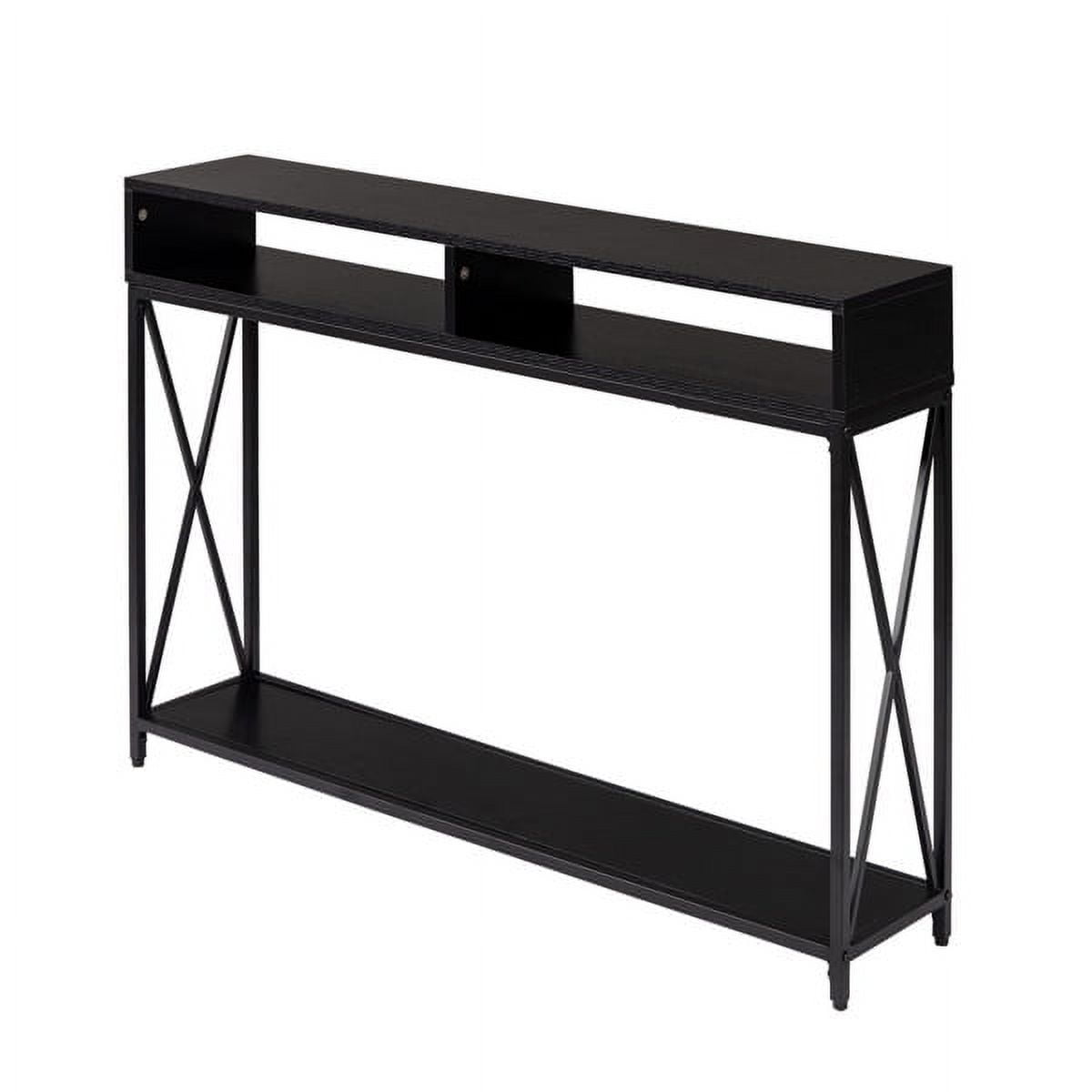 Wulawindy Partition Console Black, 3-Layer X-Shaped Cross Side Frame ...
