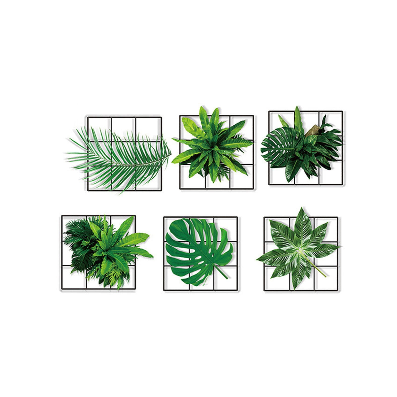 Wuljfeng 3D Green Plantes Wall Sticker 3D Natural Wind Green Plantes ...