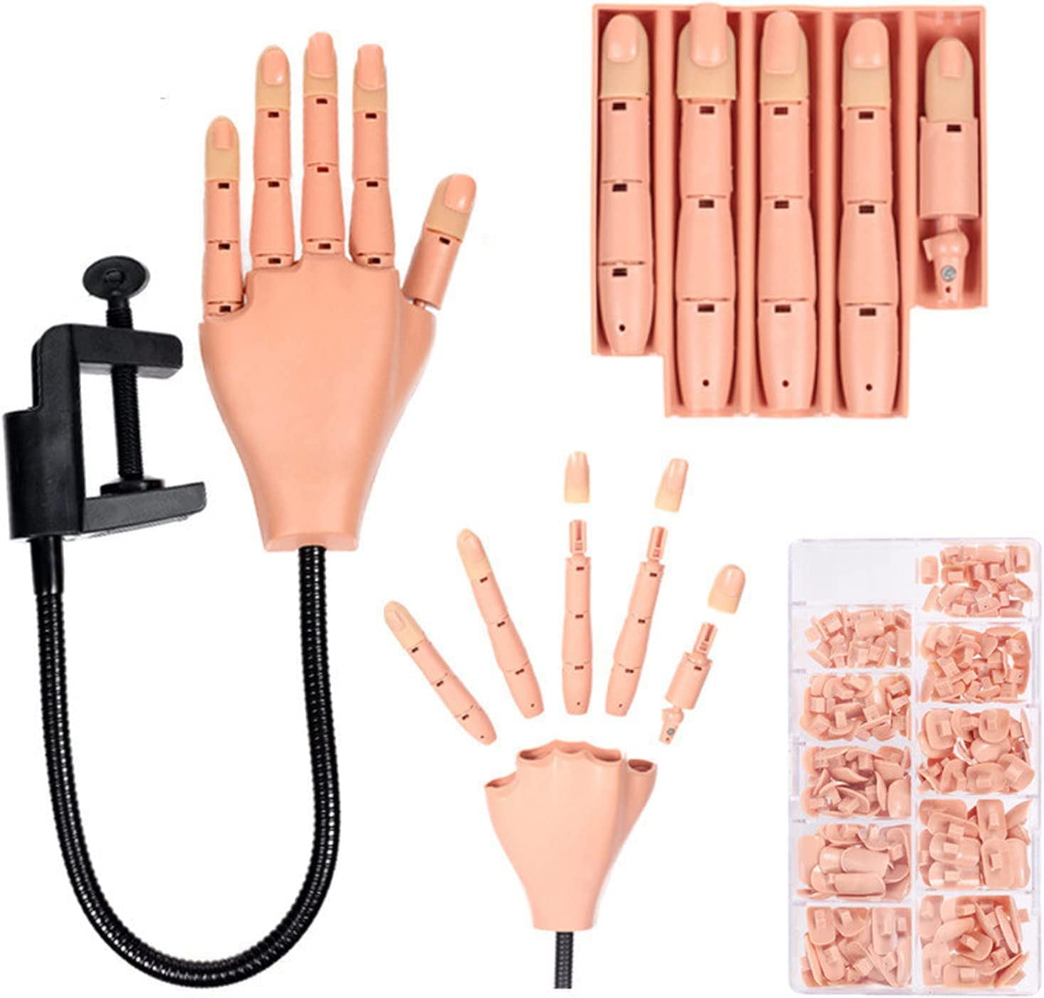 Wuluwala Flexible Finger Manicure Practice Hand Movable Nail Art False ...