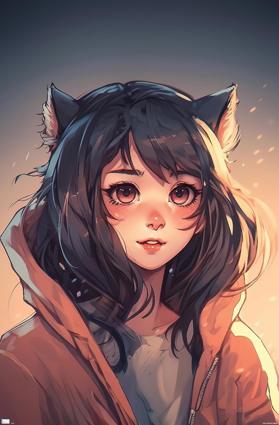 Wumples - Anime Catgirl Wall Poster, 22.375" x 34" - Walmart.com