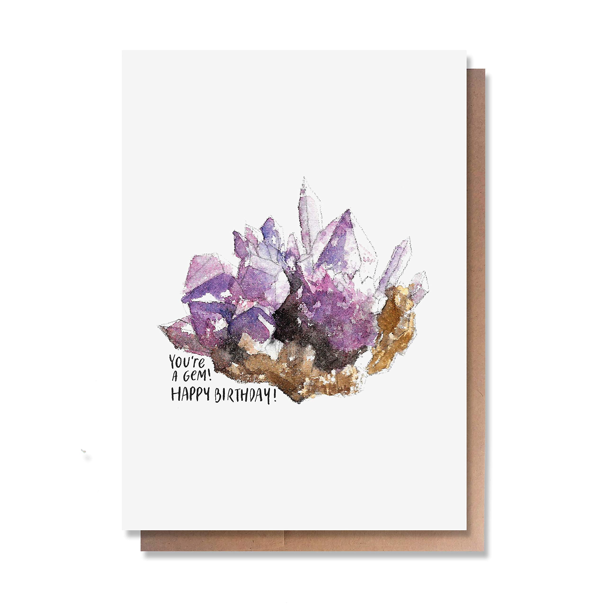Wunderkid Amethyst Stone Birthday Card, You're SMRa Gem Happy Birthday ...