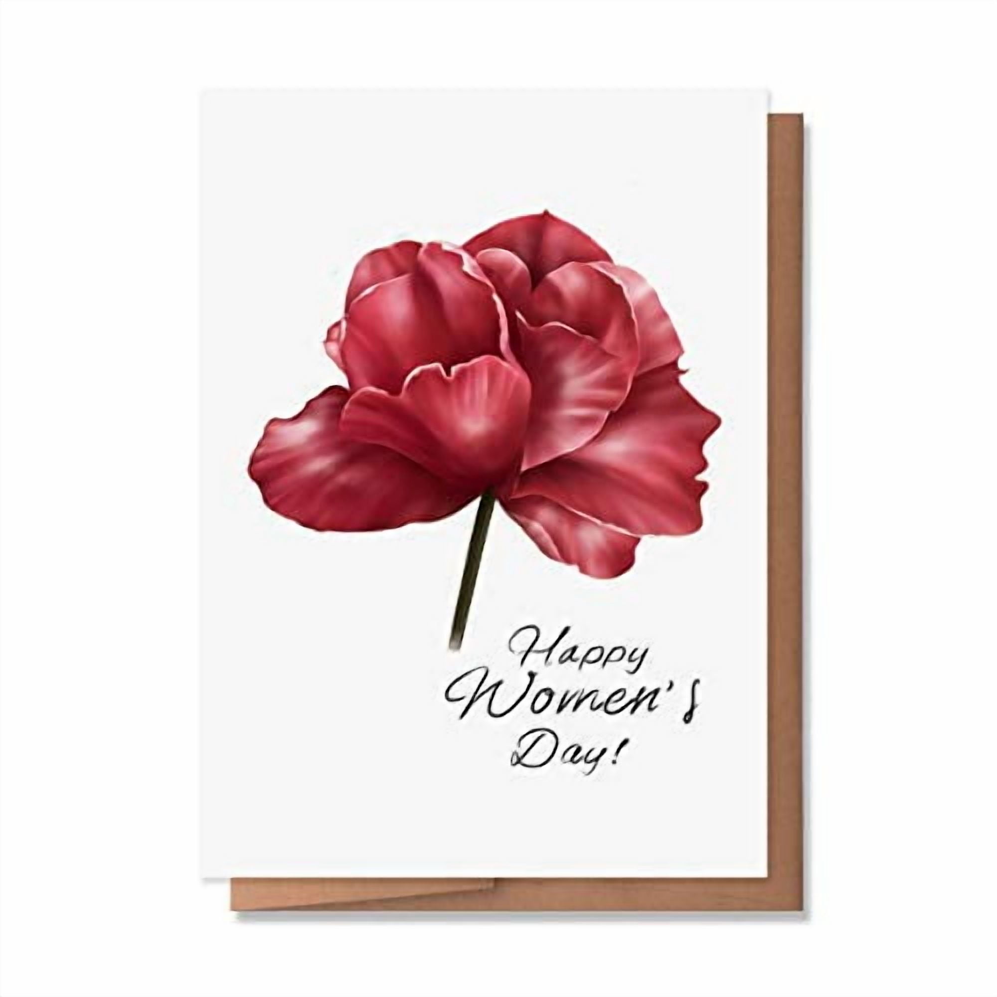 Wunderkid Happy International Women's Day Card, Beautiful Rose Greeting ...
