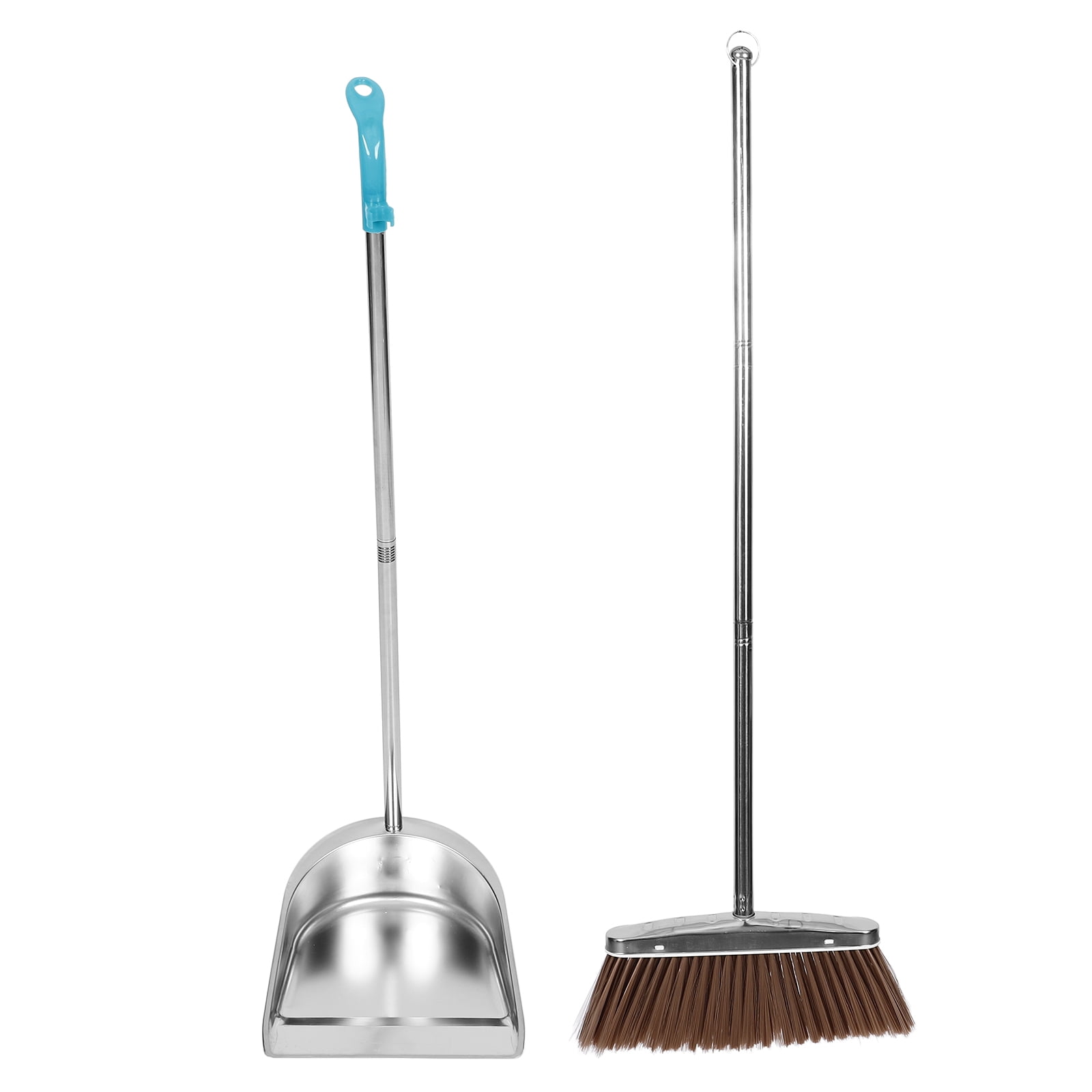 UPKOCH Stainless Steel Broom and Dustpan Set for Home Use Silver Color ...