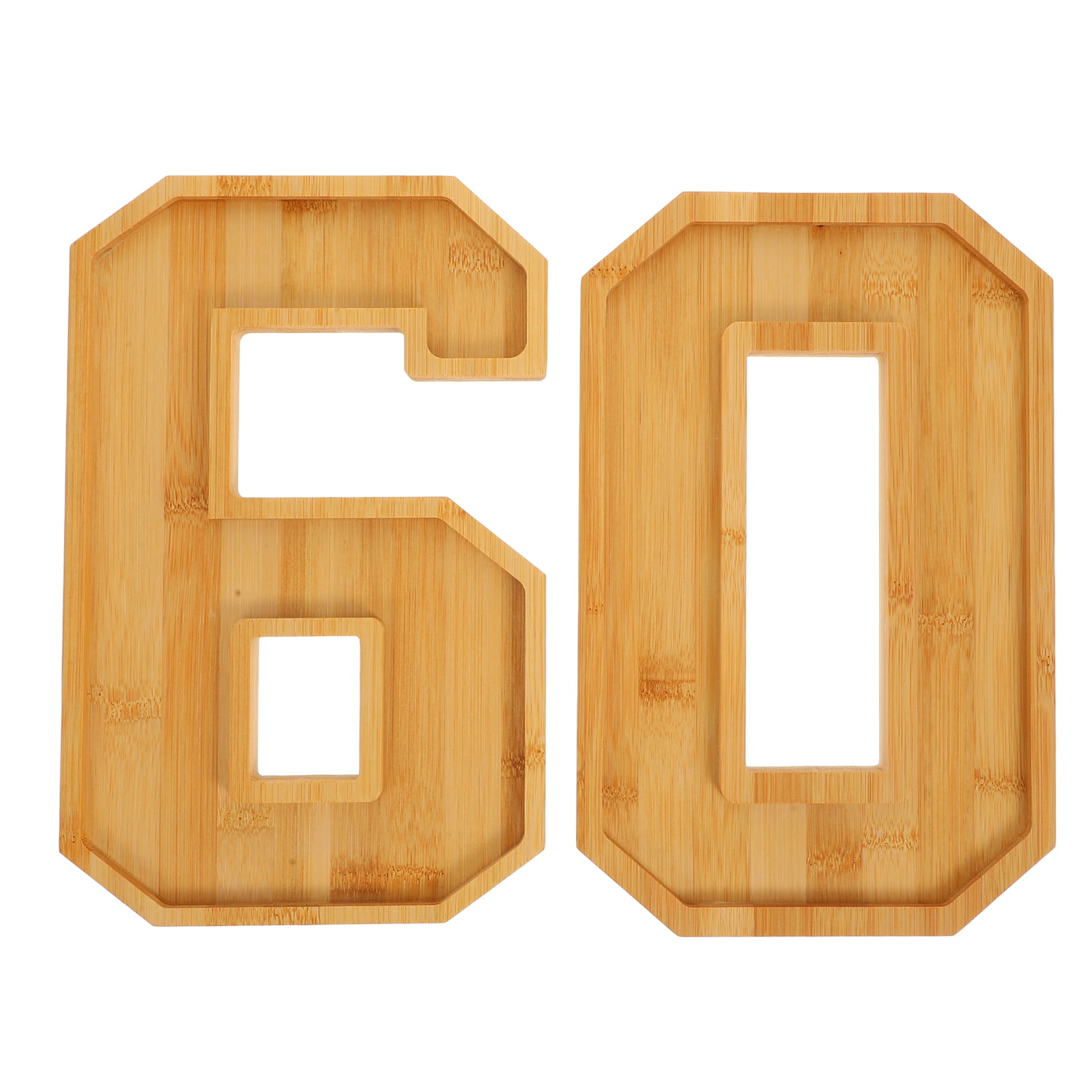 Wunno Wooden Number Tray Cutlery Tray Food Platter 60th Charcuterie ...