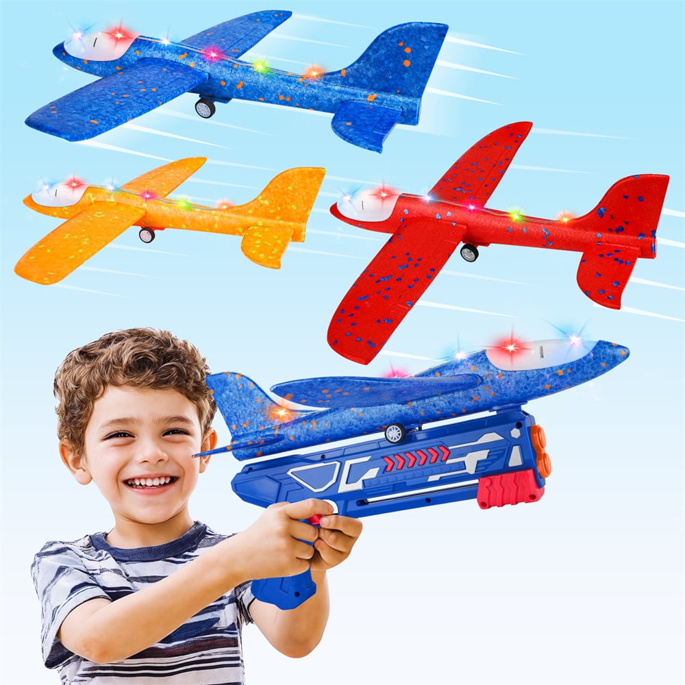 Wupuaait Foam Flying Interactive Aircraft, 3 Catapult Airplane Toy with ...