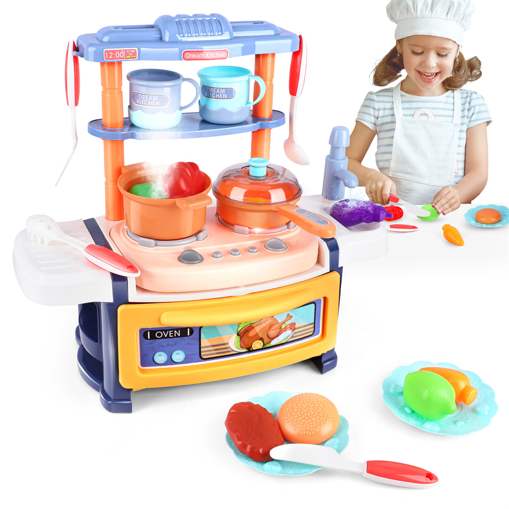 Costway Kids Snacks & Sweets Food Cart Kids Toy Cart Play Set with 30 ...