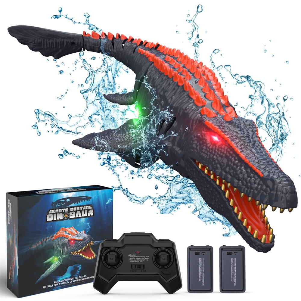 Wupuaait Waterproof RC Dinosaur Toy, Mosasaurus Pool Bath Toy, Gift for ...