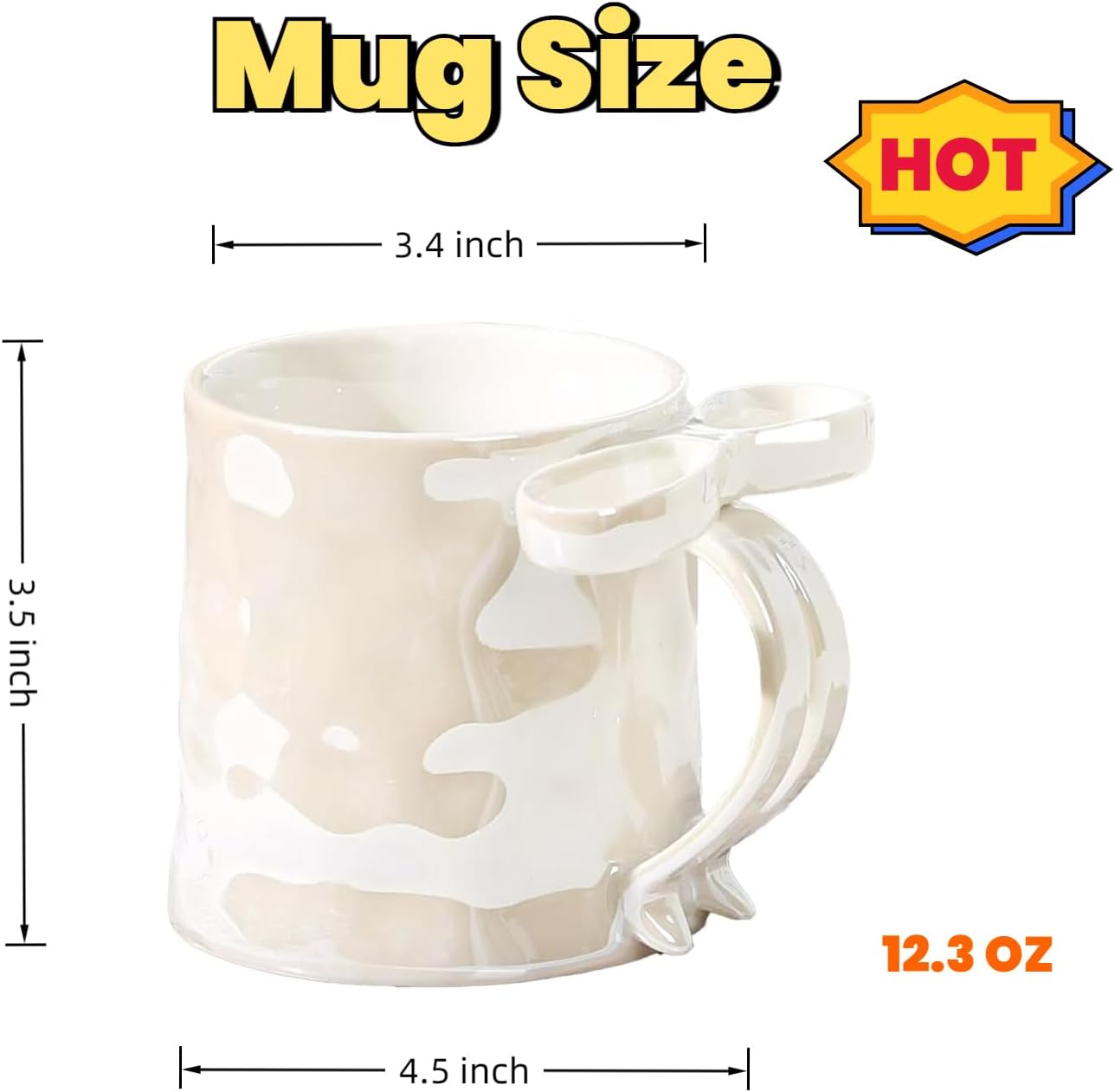 Wuquan-Bow Mug, Bow Coffee Cup, 12.3oz Charming Ribbon Mugs Microwave ...