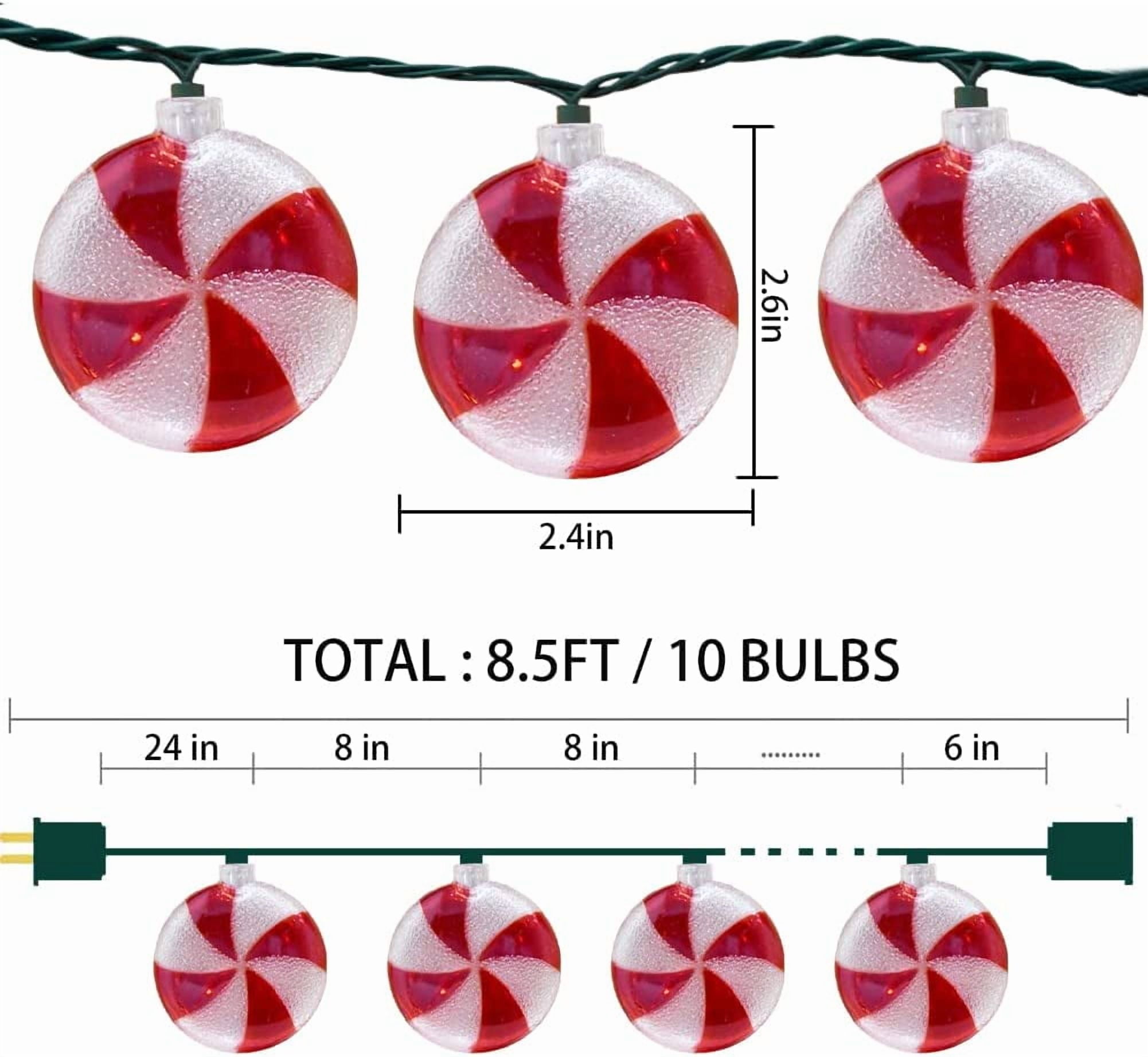Wuquan-Christmas Candy String Lights, 8.5Ft Christmas Decorations Fairy ...