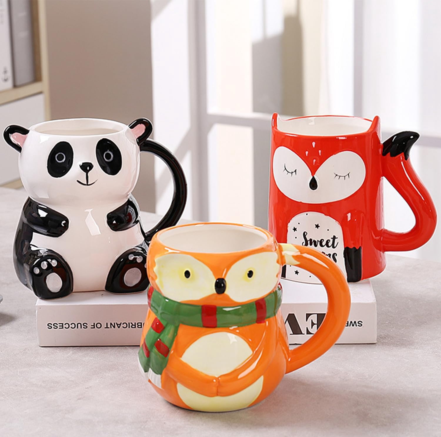 Wuquan-Cute Panda Coffe Mugs with Lid & Spoon Kawaii Cup Pandas Print ...