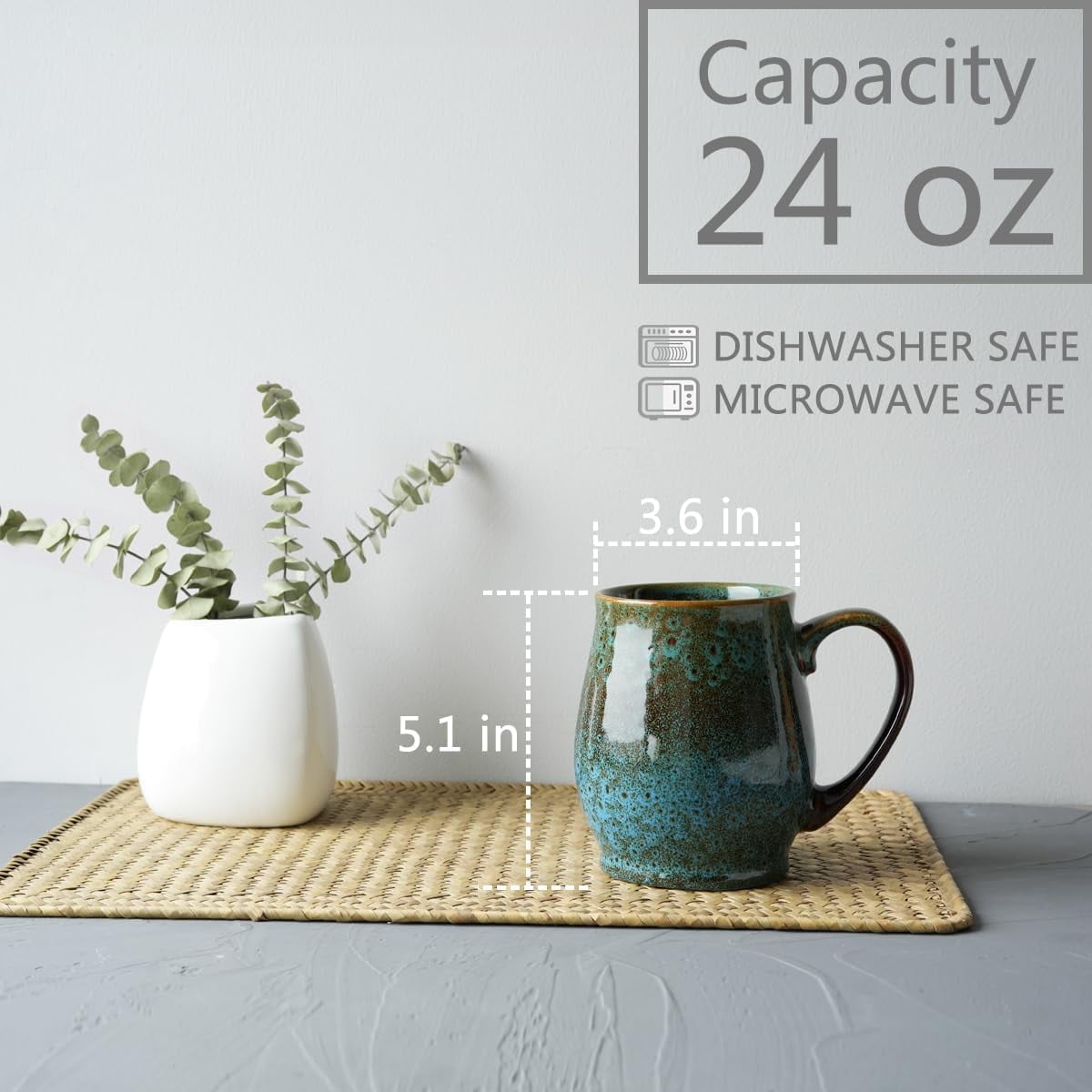 Wuquan-Extra Large Ceramic Coffee Mug, 24 Oz, Dishwasher and Microwave ...