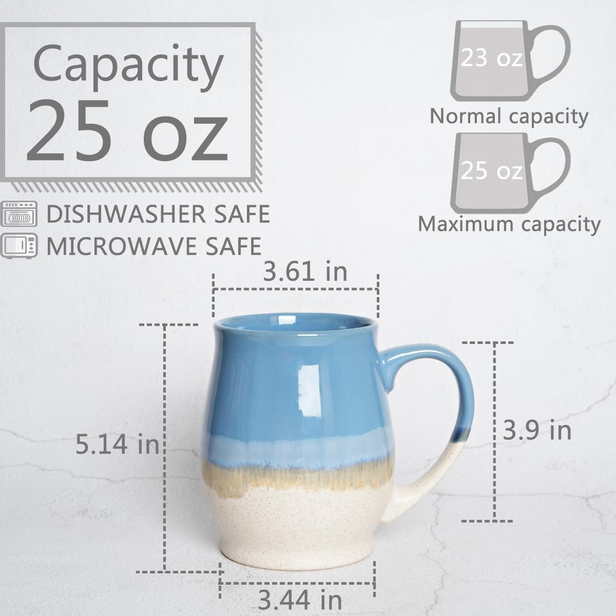Wuquan-Extra Large Ceramic Coffee Mug, 25 Oz, Dishwasher and Microwave ...