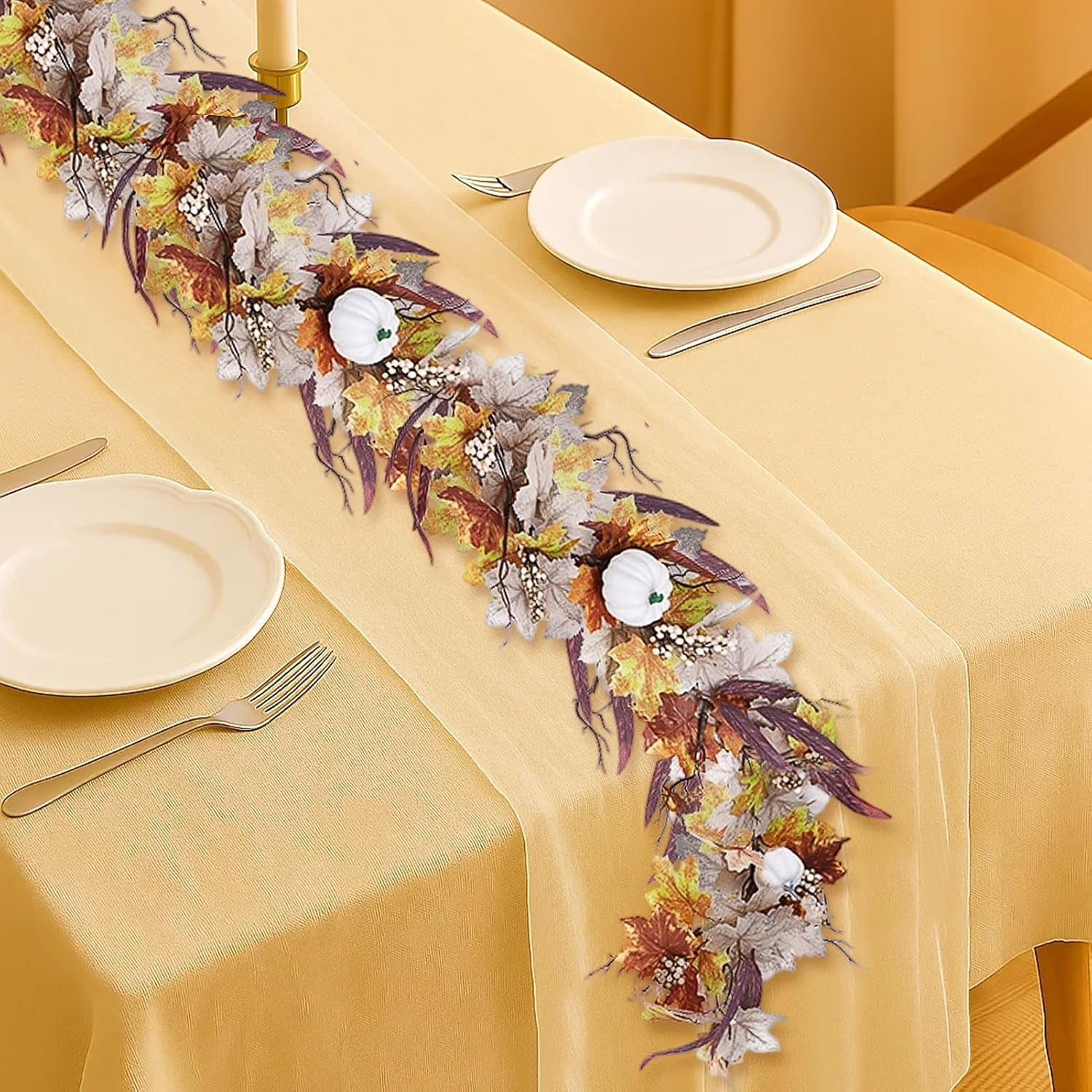 Wuquan-Fall Garland, Fall Decor for Home Thanksgiving, 6.6FT Autumn ...