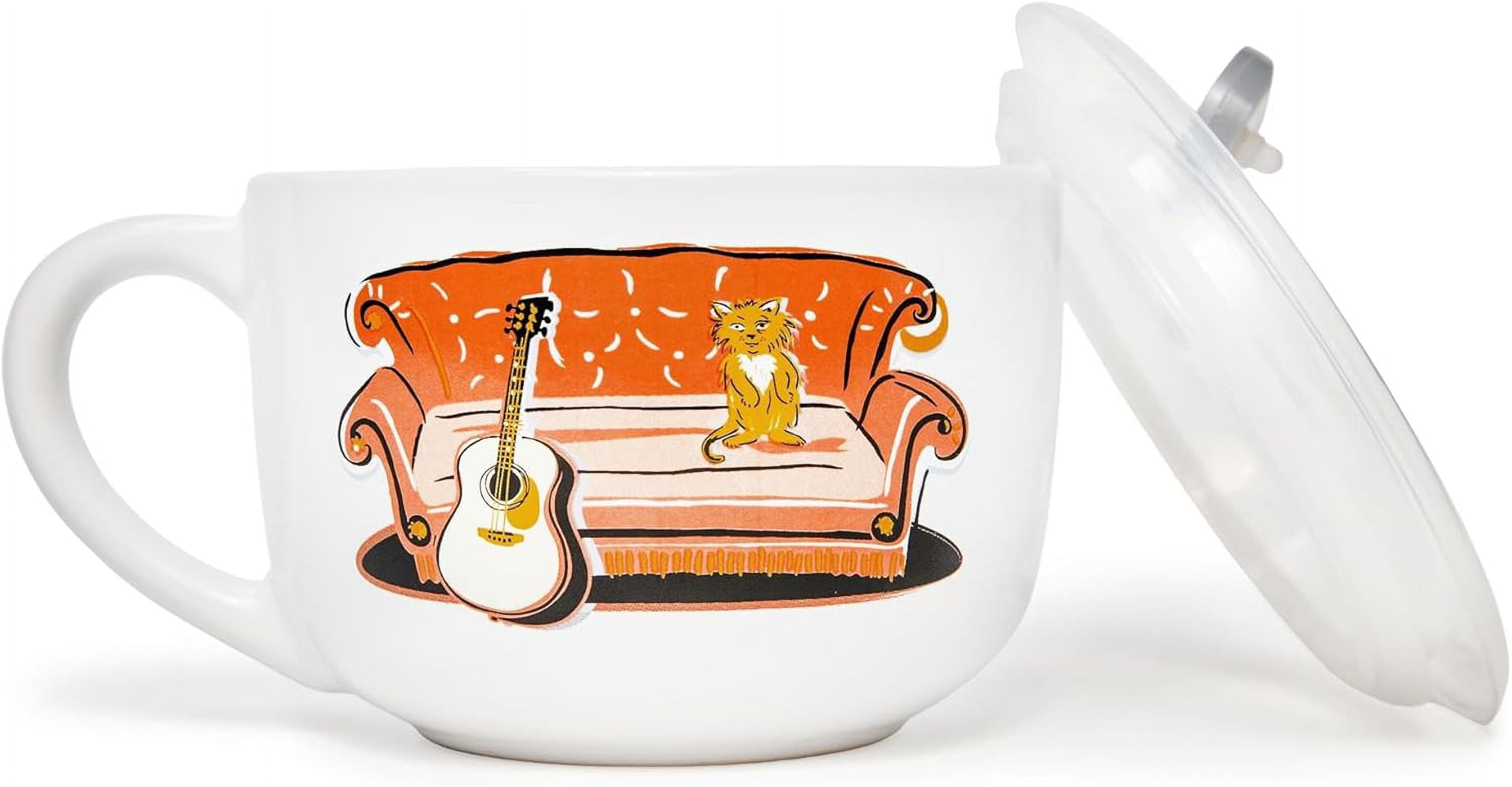 Wuquan-Friends Central Perk Ceramic Soup Mug with Vented Plastic Lid ...