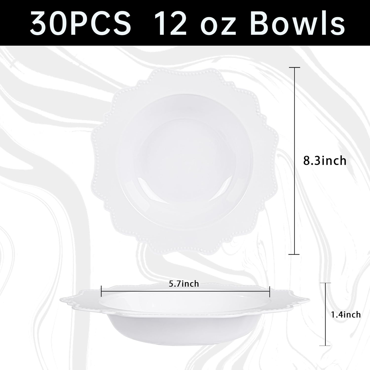 Wuquan-Plastic Multi-color Bowls (30 Pack) 12 Oz Disposable for Party ...