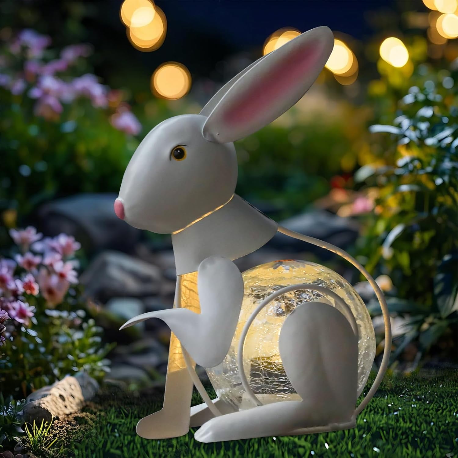 Wuquan-Solar Lanterns Outdoor Waterproof - White Metal Rabbit Solar ...