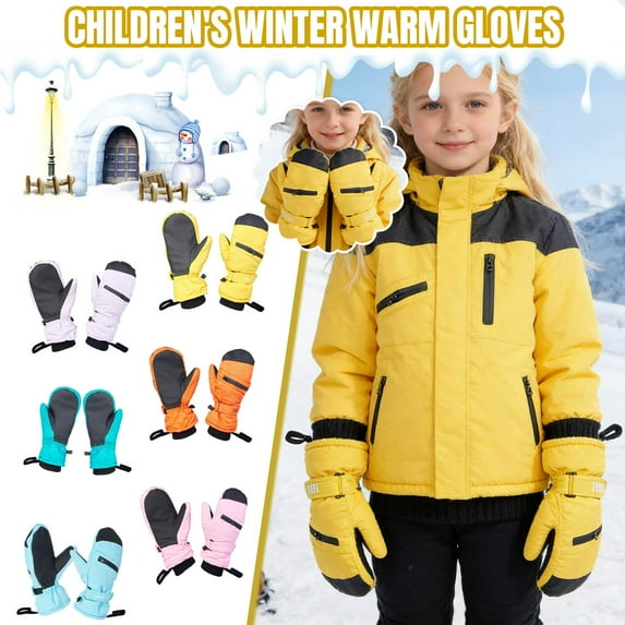 Wutalume Children's Windproof Winter Gloves with Thermal Fleece Lining ...