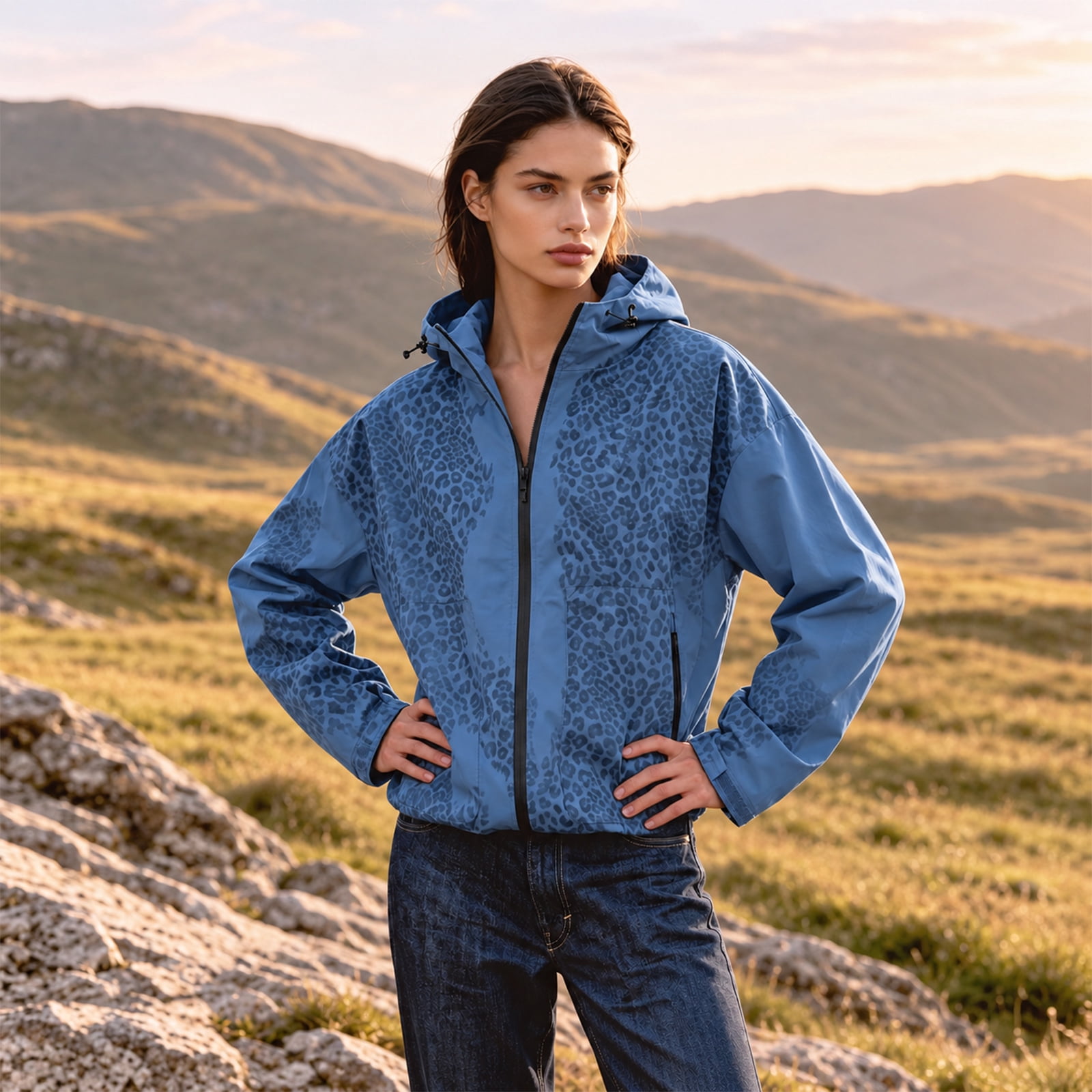 Wutalume Fall Jackets for Women Hooded — Leopard Print Moisture ...