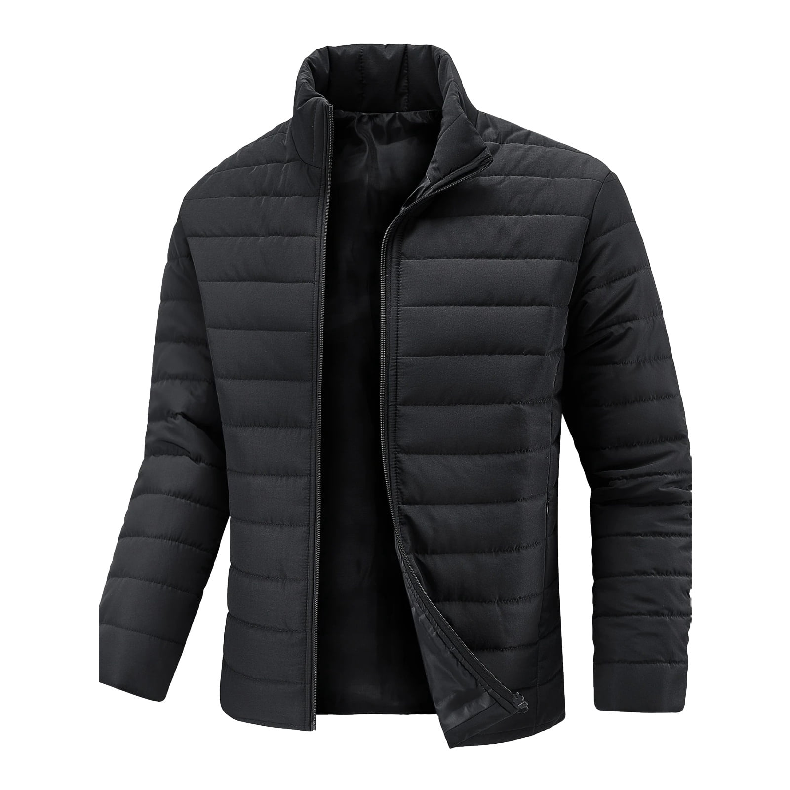 Wutalume Men's Casual Thin, Form-Fitting Stand-Up Collar Cotton Jacket ...