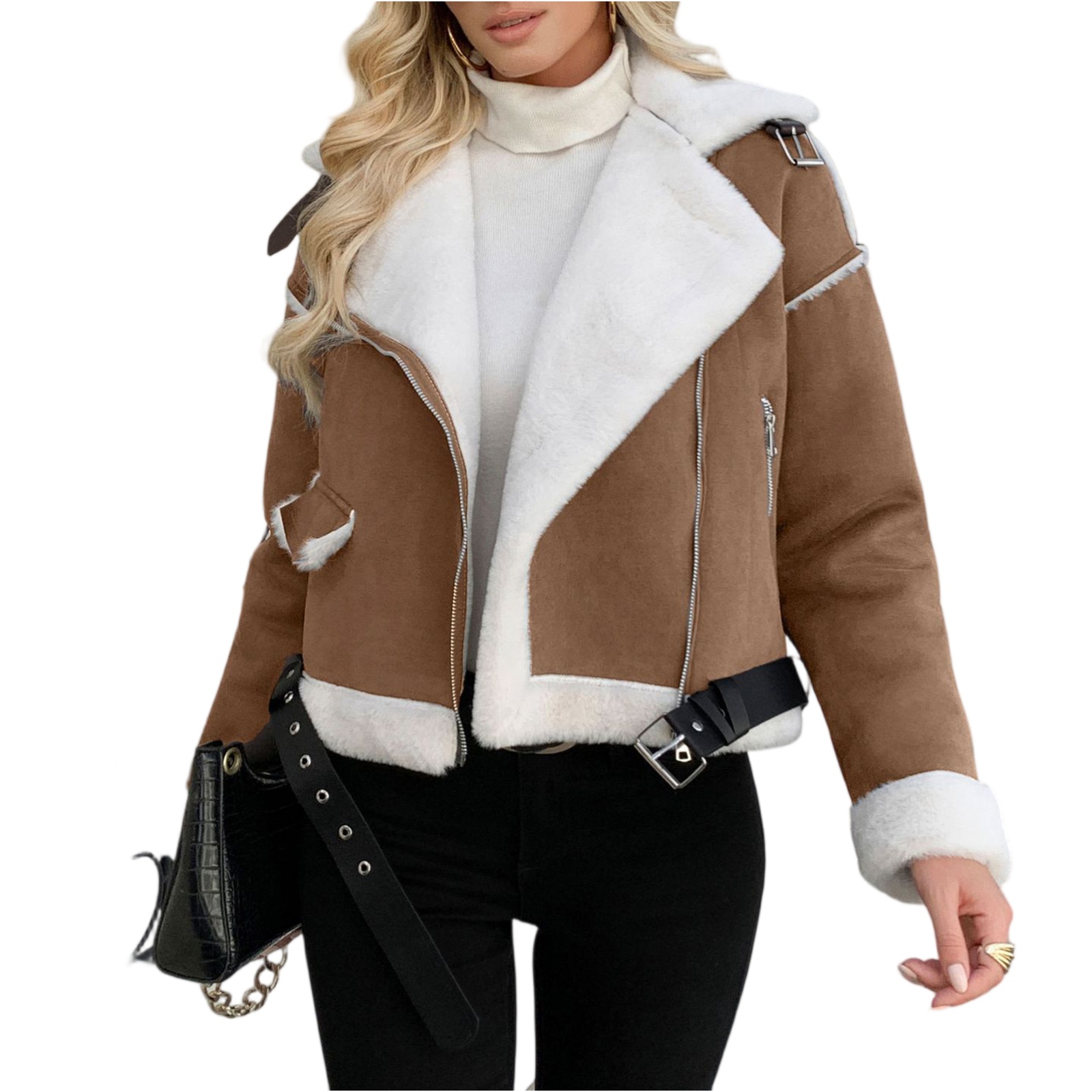 Wutalume Women Business Casual Button Lapel Work Jackets Open Front ...