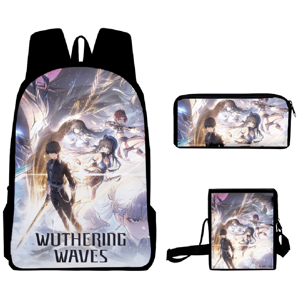 Wuthering Waves Backpacks 3 Pieces Sets 3D Game Crossbody Bag Casual ...