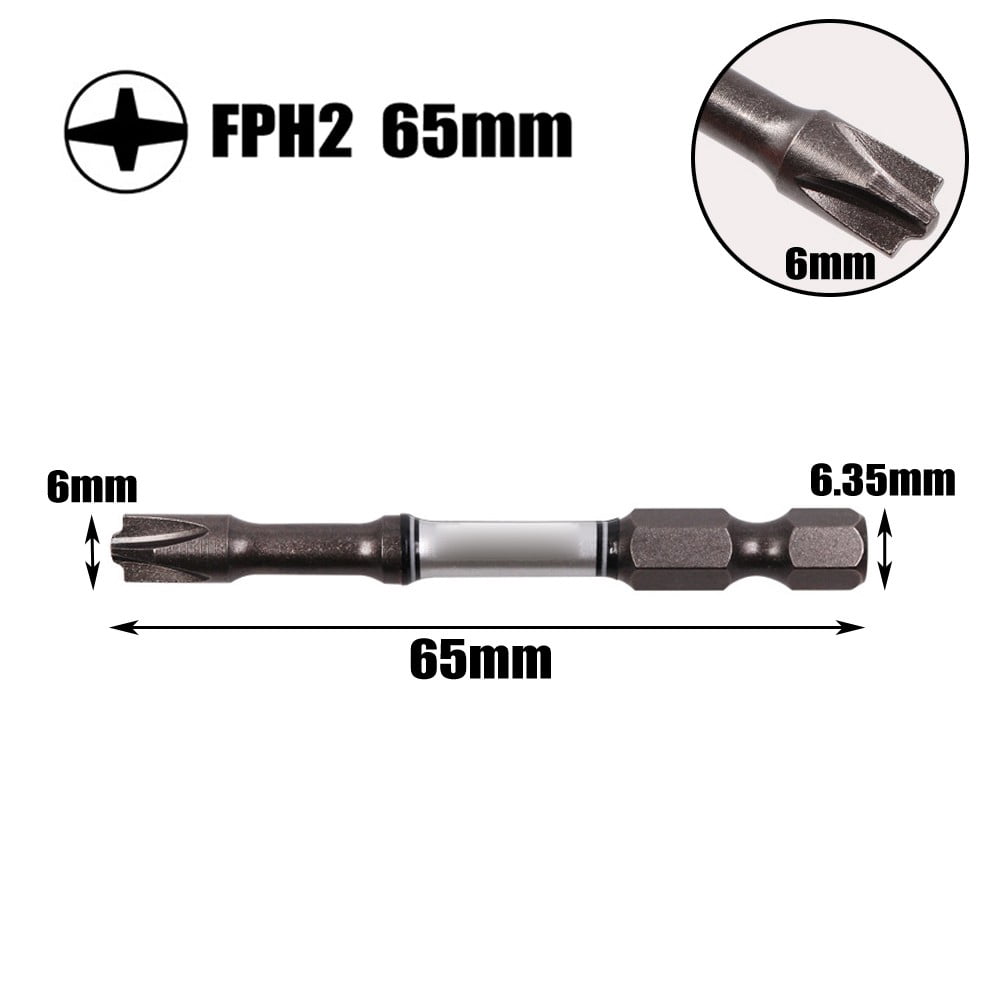 Wuweikeji 1/2 Pcs Magnetic Special Slotted Cross Screwdriver Bit Alloy ...
