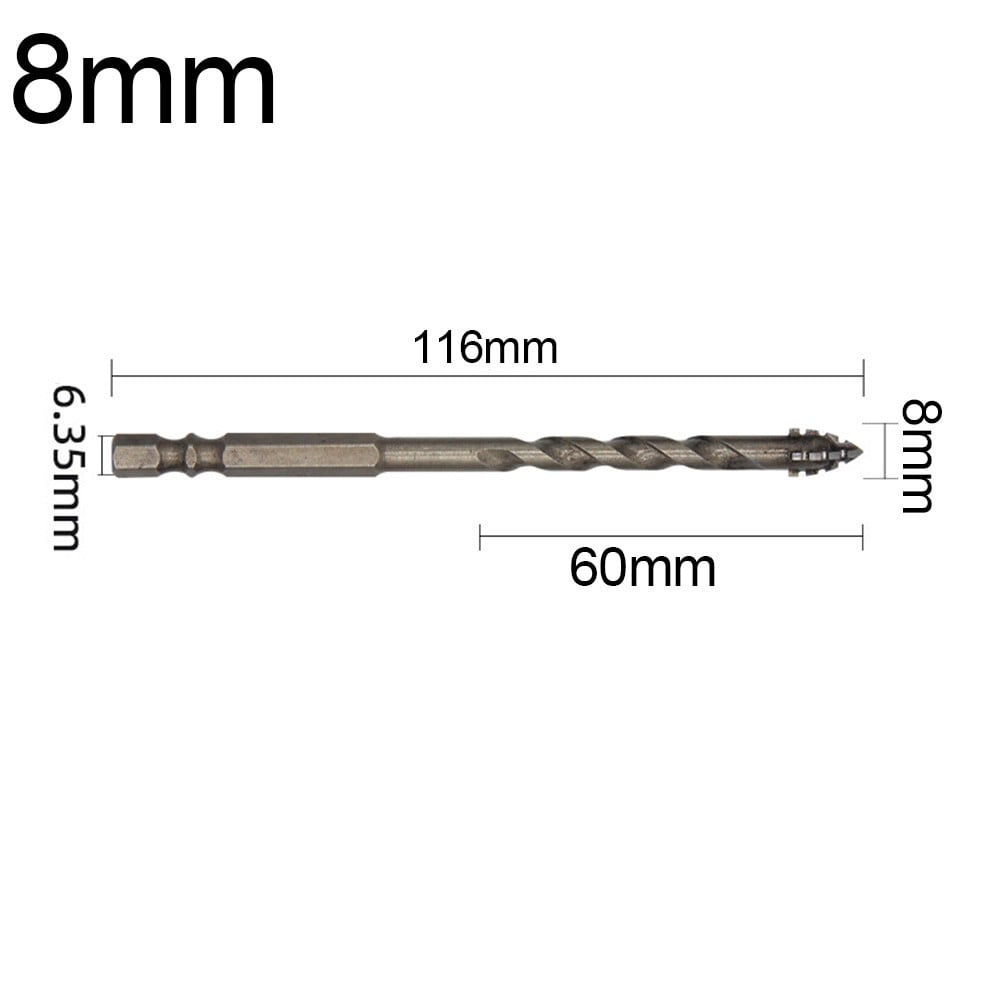 Wuweikeji 1 Pcs Eccentric Drill Four-Flute Glass Tile Punching Rock ...