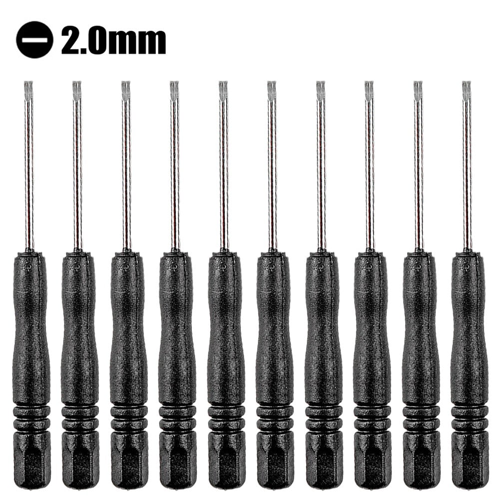 Wuweikeji 10 Pcs 2mm Black Screwdriver Set Black Mini Screwdriver ...