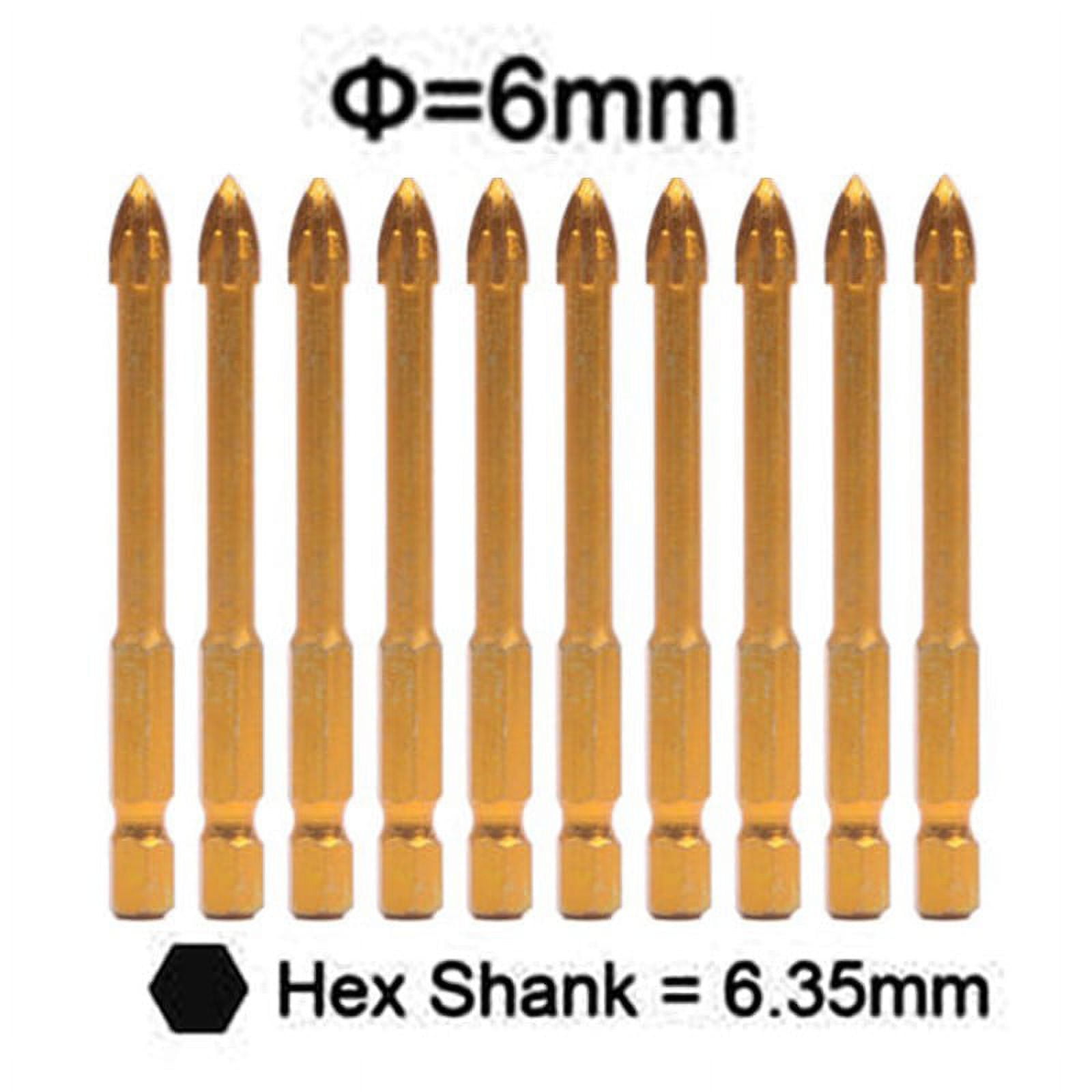 Wuweikeji 10 Pcs Hex Shank Titanium Ceramic Tile Marble Glass Drill Bit ...