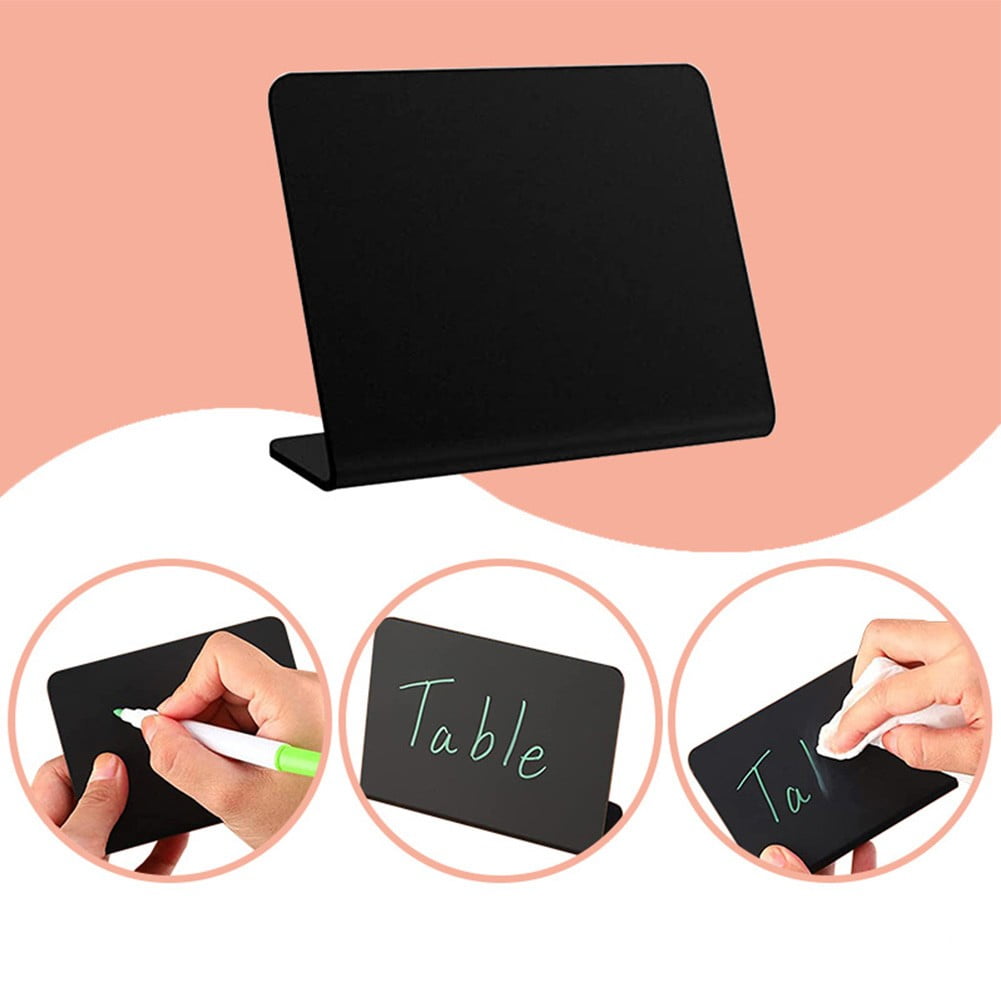 Wuweikeji 12 Pcs Reusable Chalkboard Signs for Buffets PVC Blackboard ...
