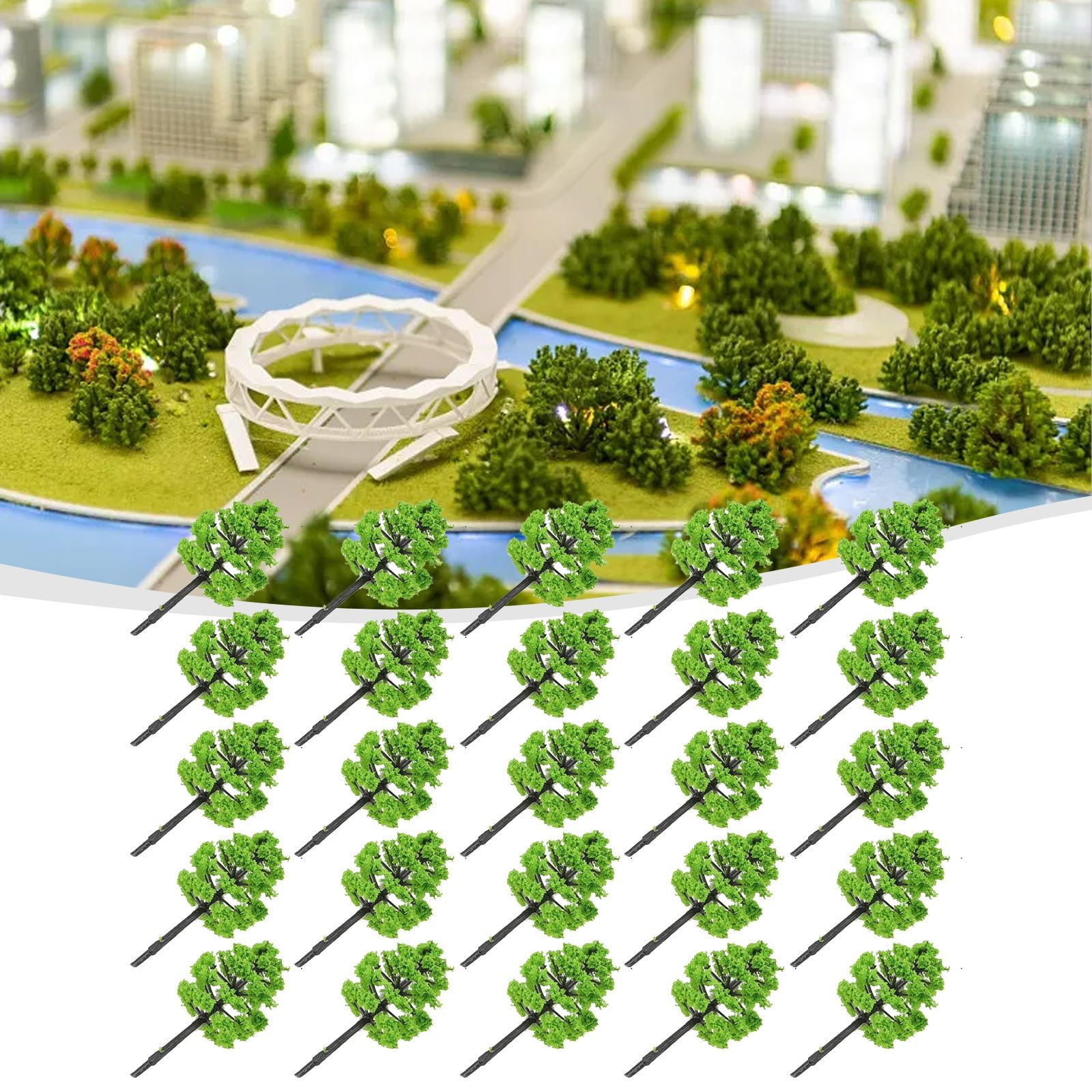 Wuweikeji 20x 9/5CM Model Trees for Train Railroad Diorama Wargame Landscape Scenery,Yard ...
