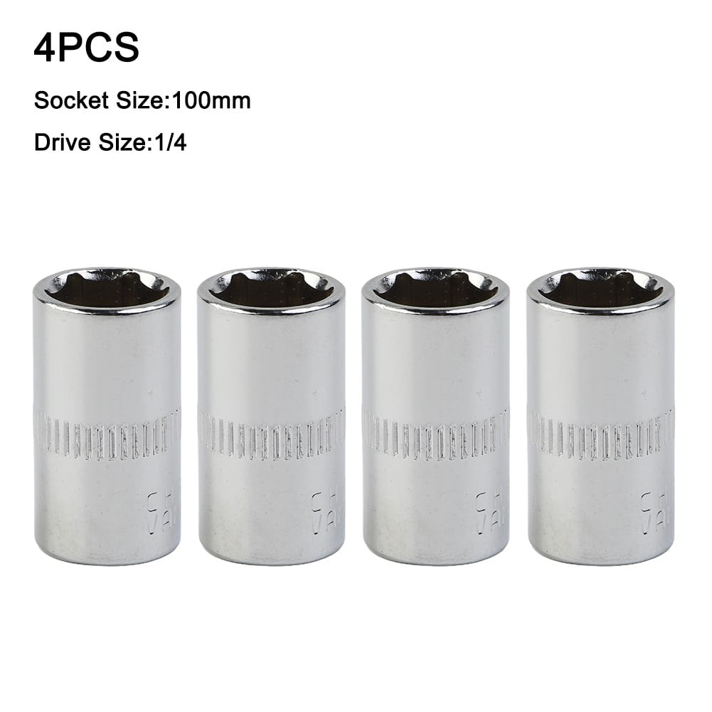 Wuweikeji 4 Pcs Socket Chrome Vanadium Steel 1/4 inch Drive 6-Point ...