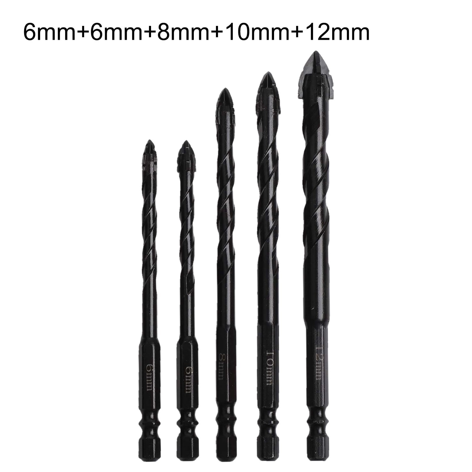 Wuweikeji 5 Pcs Hex Drill Bit Set for Concrete Porcelain Tile Glass Metal Professional ...