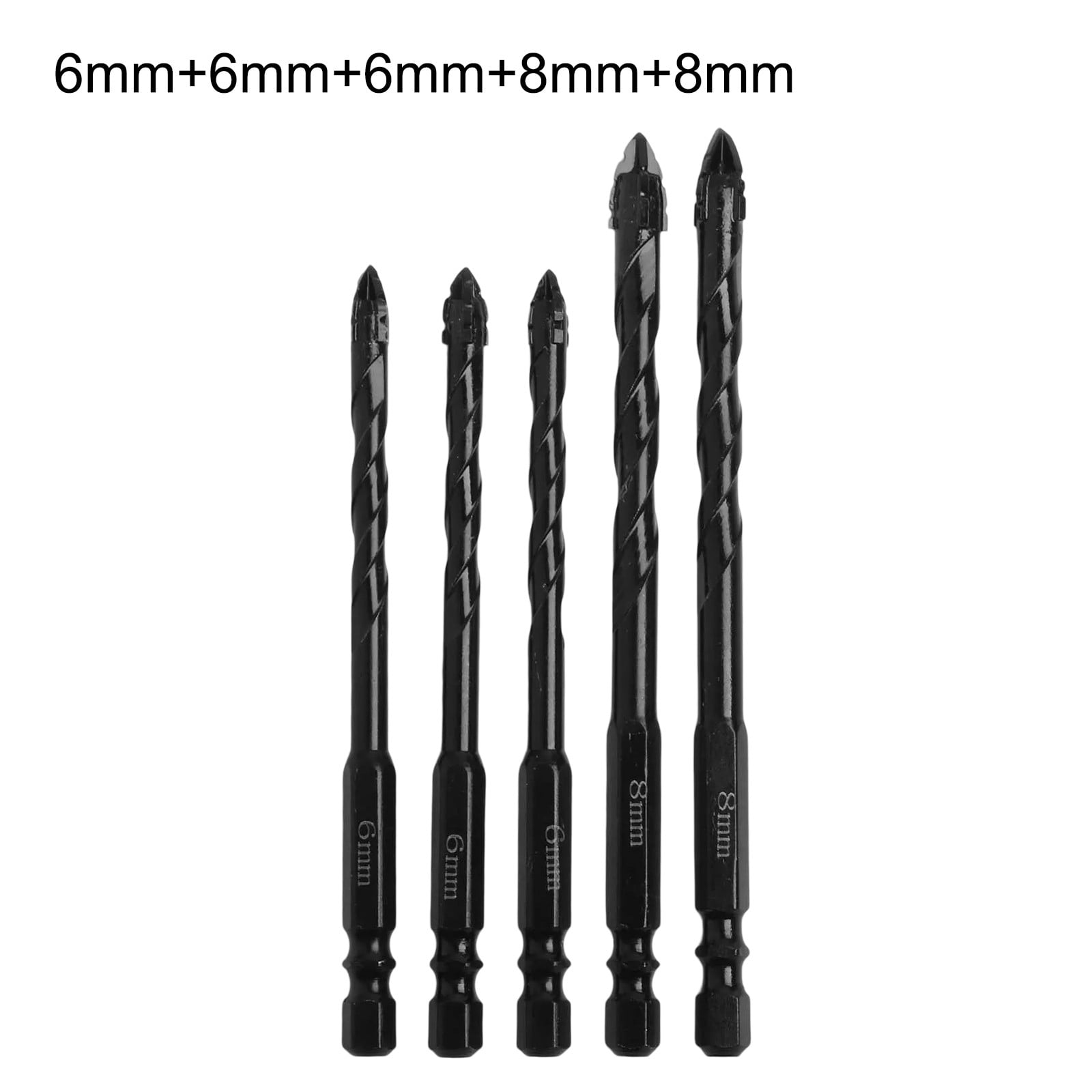 Wuweikeji 5 Pcs Hex Drill Bit Set for Concrete Porcelain Tile Glass ...
